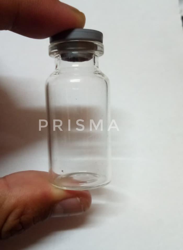 BOTOL VIAL KACA 5ML TUTUP KARET ABU2 isi 5 / BOTOL PENISILIN / BOTOL ...
