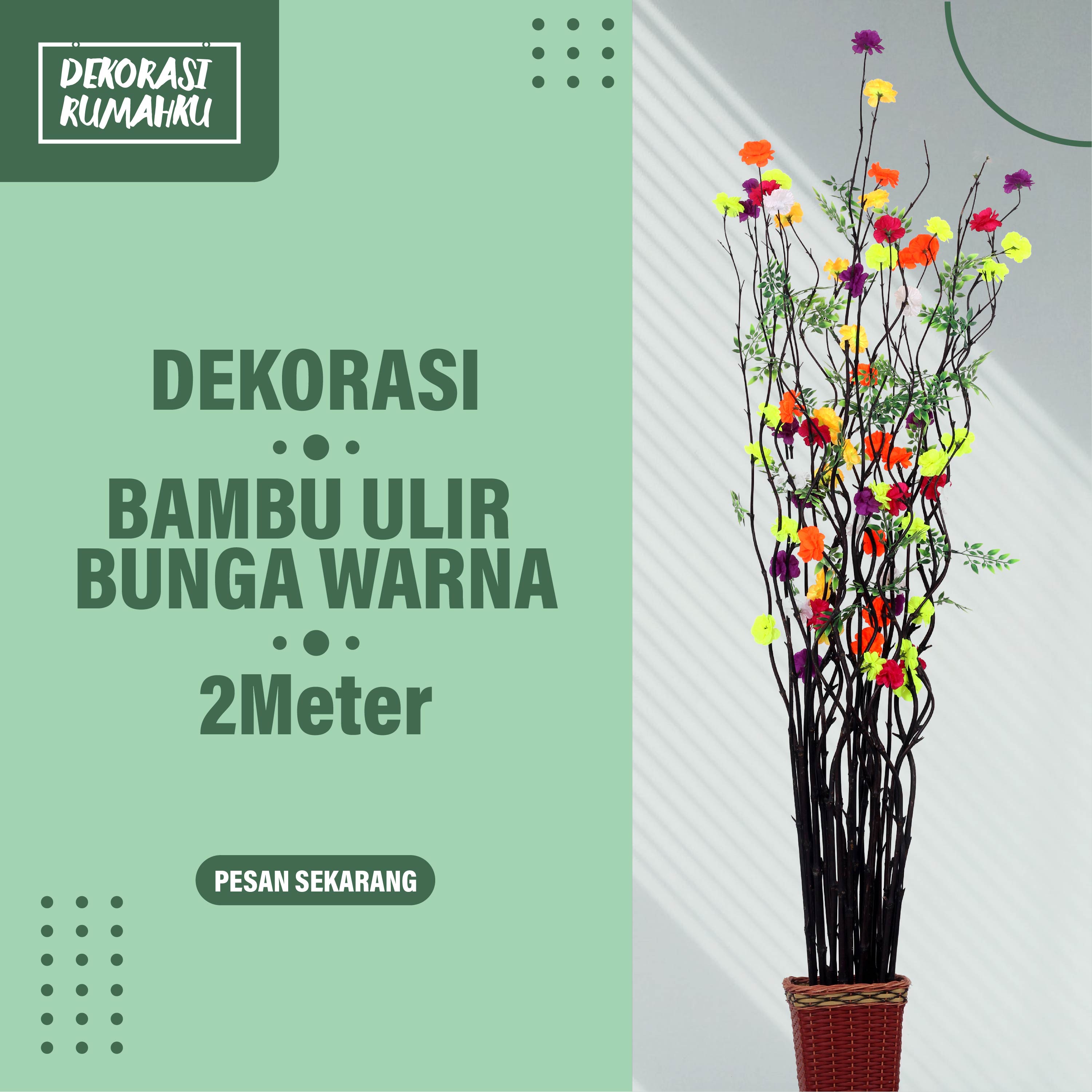 Bunga Bambu Ulir 10 Batang Berbagai Macam Warna Tinggi 2 meter ( TIDAK ...
