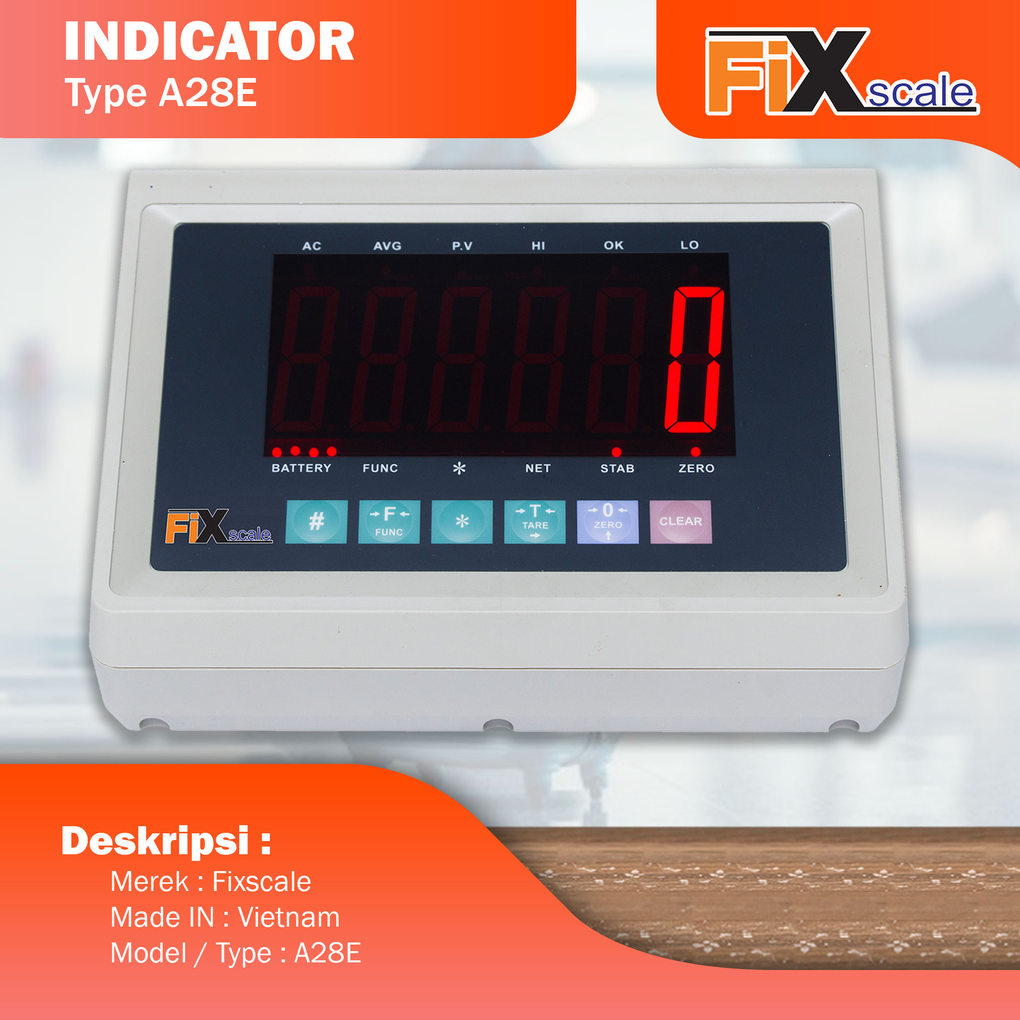 Fixscale Indikator Timbangan Digital Type A28E | Lazada Indonesia