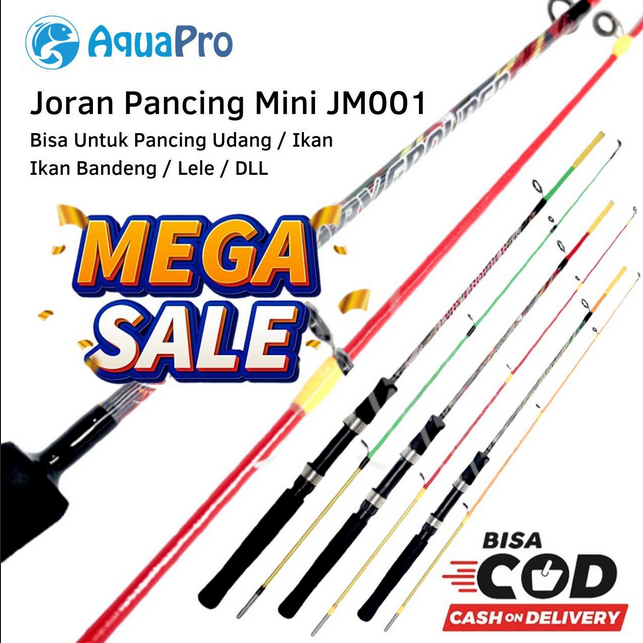 Joran Pancing JM001 Spinning Fishing Rod 120 135 150 Bahan Fiber Solid ...