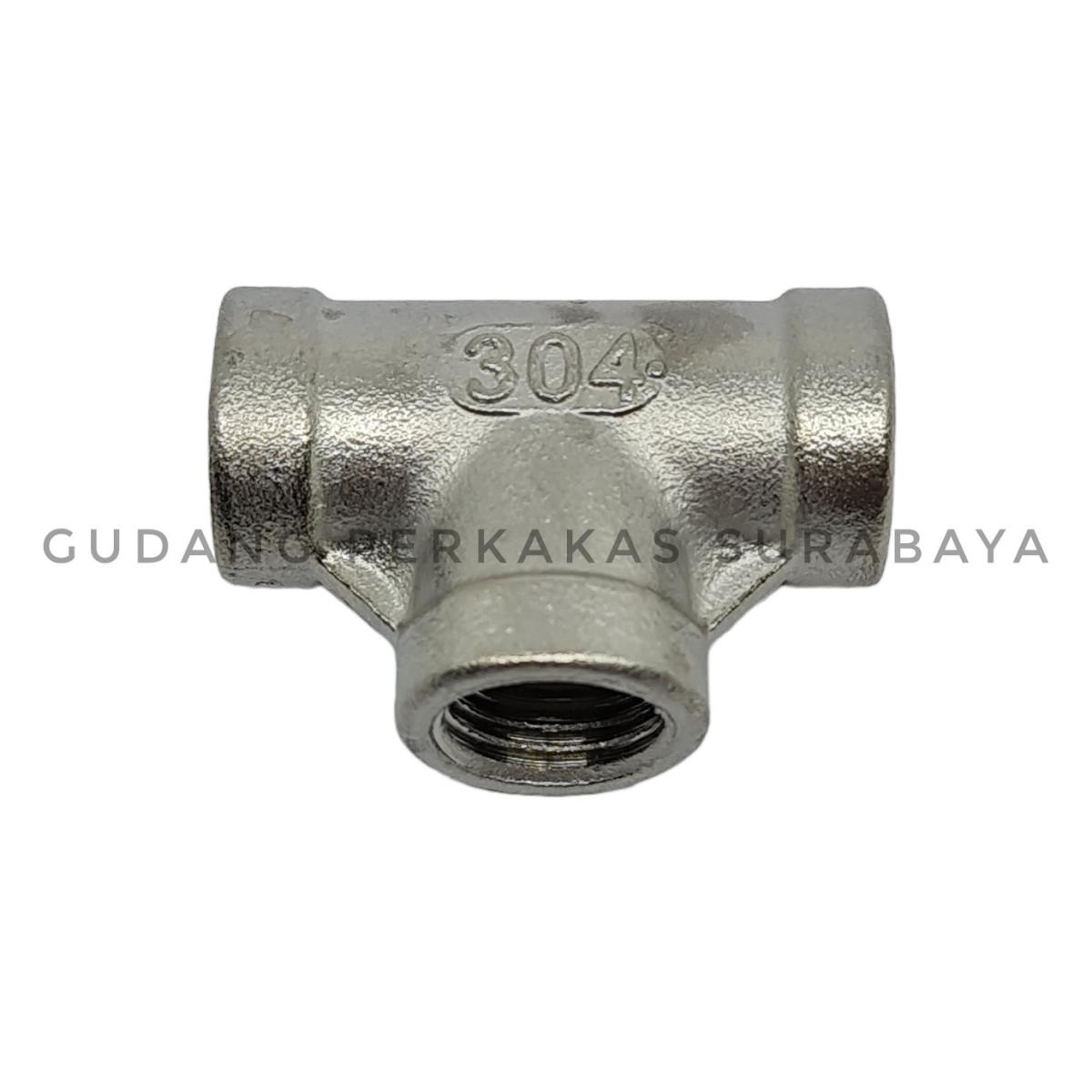T CONNECTOR SUS 304 F x F x F SAMBUNGAN PIPA STAINLESS SAMBUNGAN CABANG 3 TEE PIPA STAINLES ...