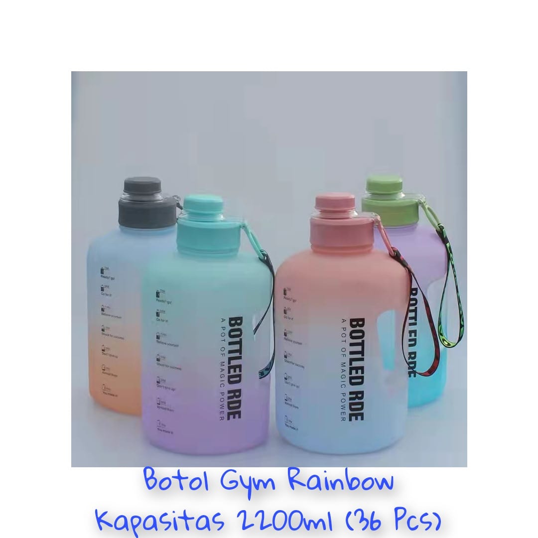 BOTOL SPORT/BOTOL GYM JUMBO KAPASITAS 2.200ML RAINBOW | Lazada Indonesia