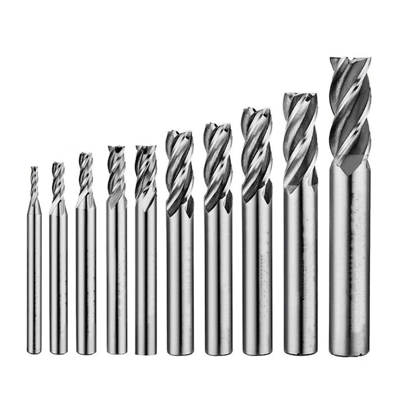 5/10 Pcs Alat Pemotong Penggilingan 4 Flute Mill Endmill Bahan Tungsten ...