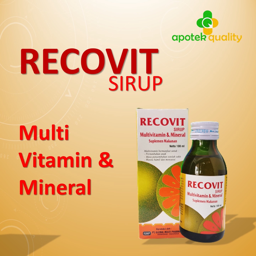 Vitamin RECOVIT Sirup 100 ml Suplemen Multivitamin dan Mineral selama ...