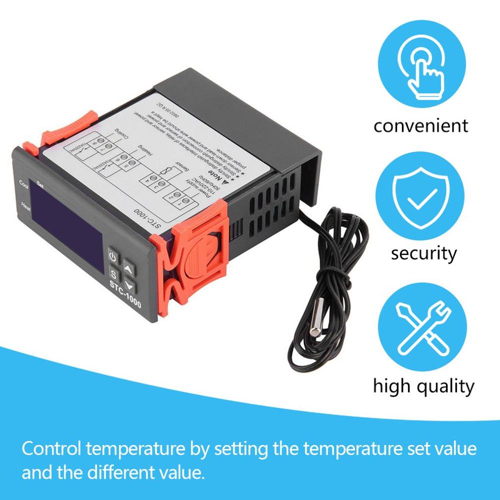 STC-1000 220V Thermostat Digital Temperature Controller Pengatur Suhu ...