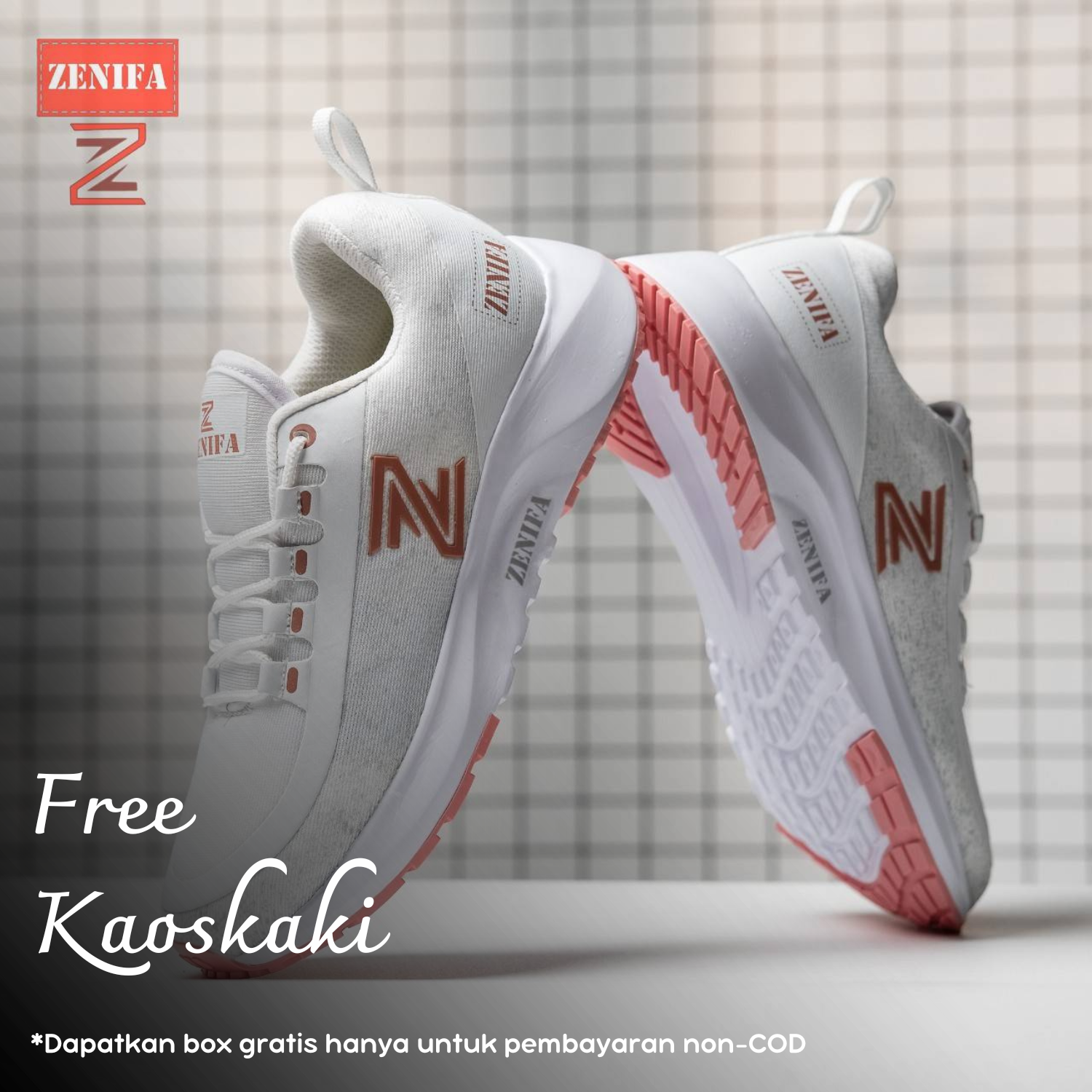 Sepatu Sneakers Zenifa Leona Utility Kets Style Wanita IN Pink Peach ...