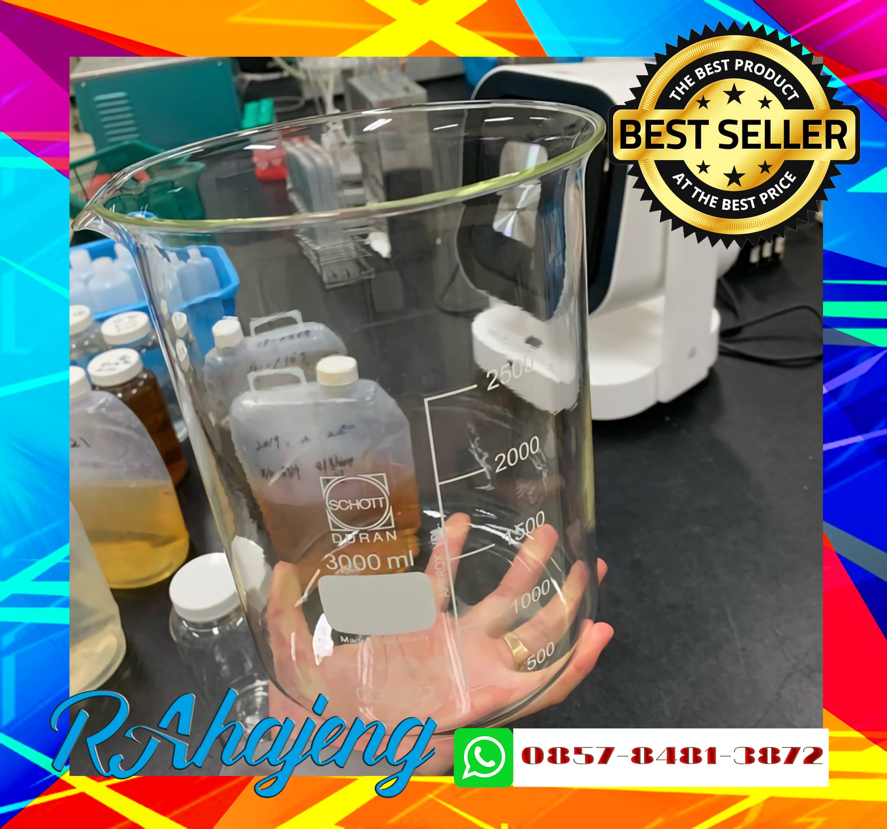 BEST SELLER BEAKER GLASS SCHOTT DURAN 3000 ML (3LITER) BERBAHAN ...