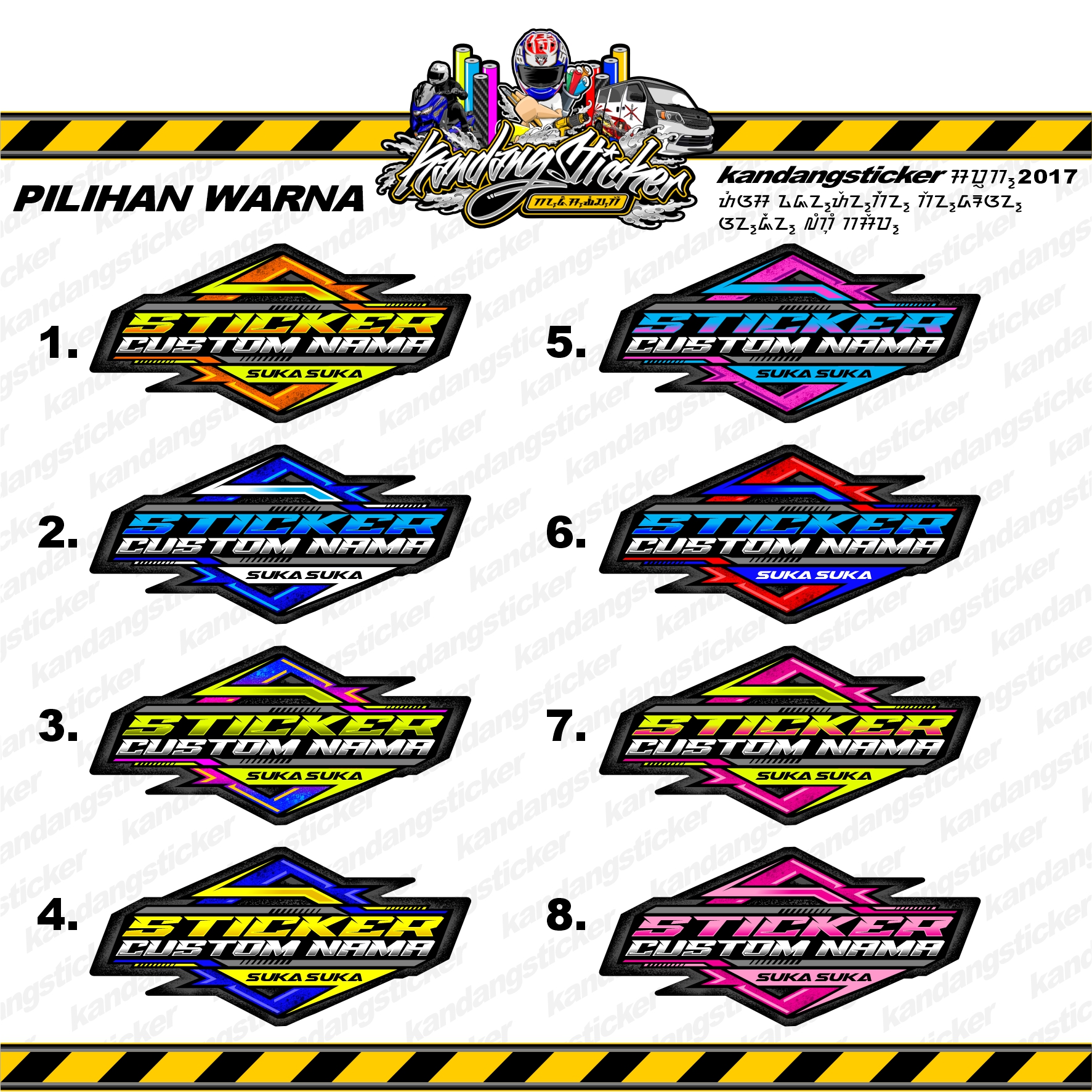 Stiker Custom Nama SCN-13 StickerCustom Racing Sunmori Sticker motor ...