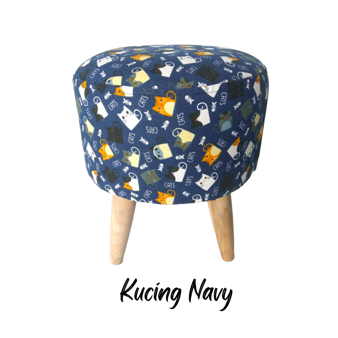 Kursi Stool Bulat / Sofa Bulat Minimalis / Kursi Stool Kaki Kayu Jati ...