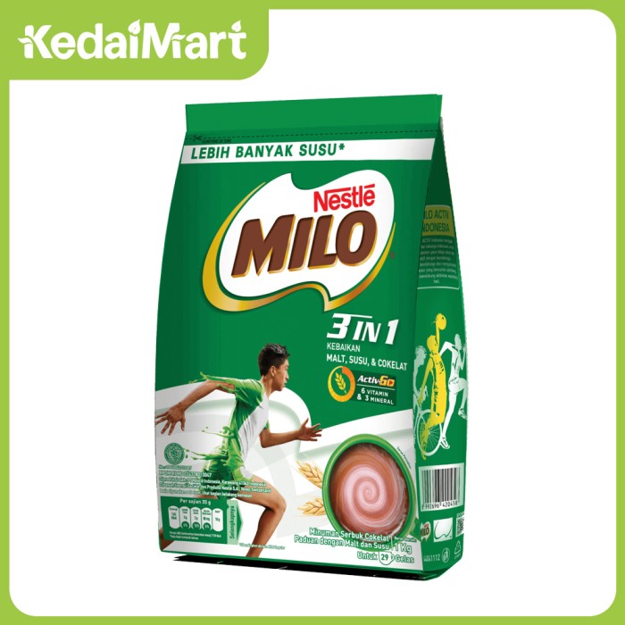 Milo 3In1 Susu Bubuk Coklat Pouch 1 Kg | Lazada Indonesia
