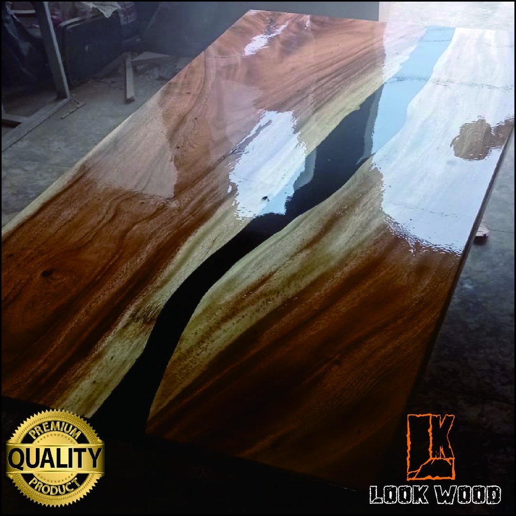 Meja Resin Epoxy Meja Makan Mewah Meja Kerja Minimalis | Lazada Indonesia