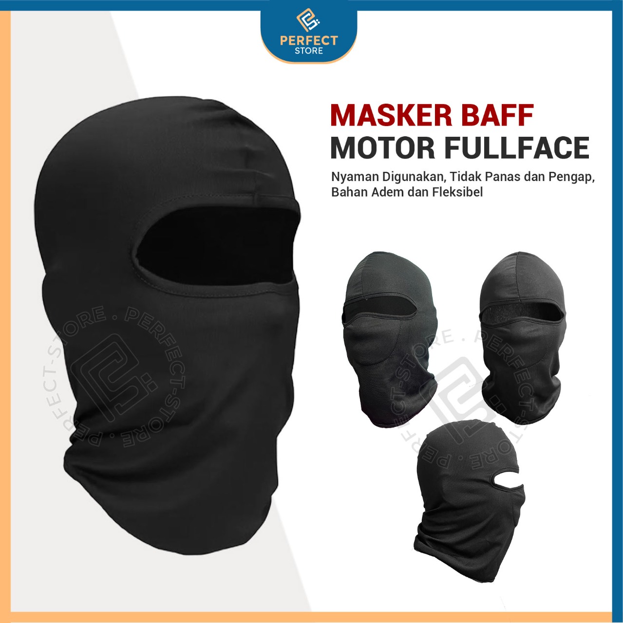 Sarung Muka Masker Ninja Hitam Polos Masker Baff Pengendara Motor ...