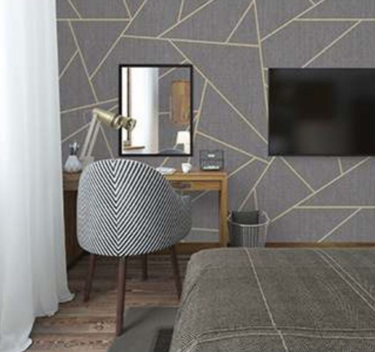 Wallpaper Stiker Motif Garis Abstrak 10m x 45 cm | Lazada Indonesia