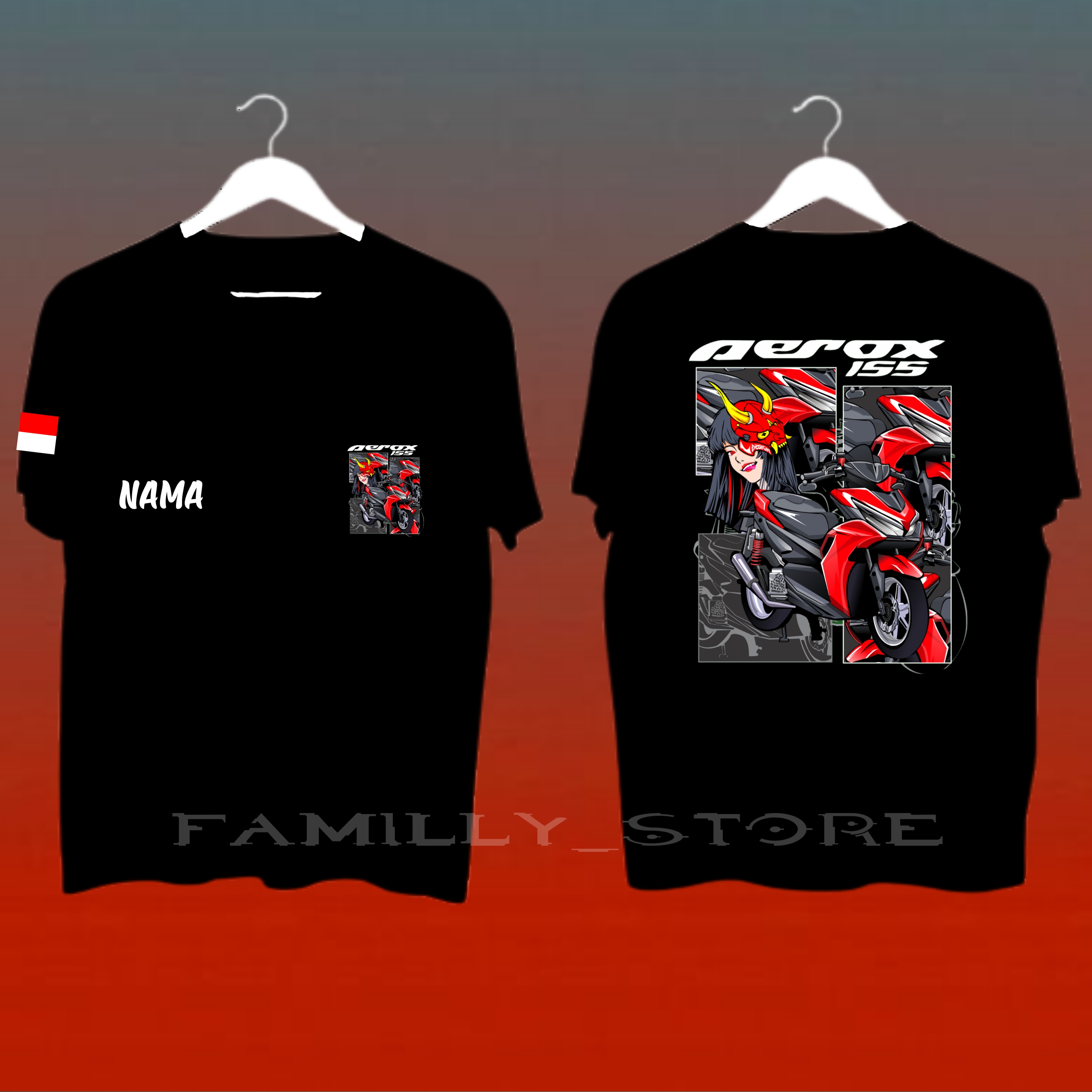 KAOS MOTOR AEROX VECTOR BISA REQUEST NAMA | Lazada Indonesia