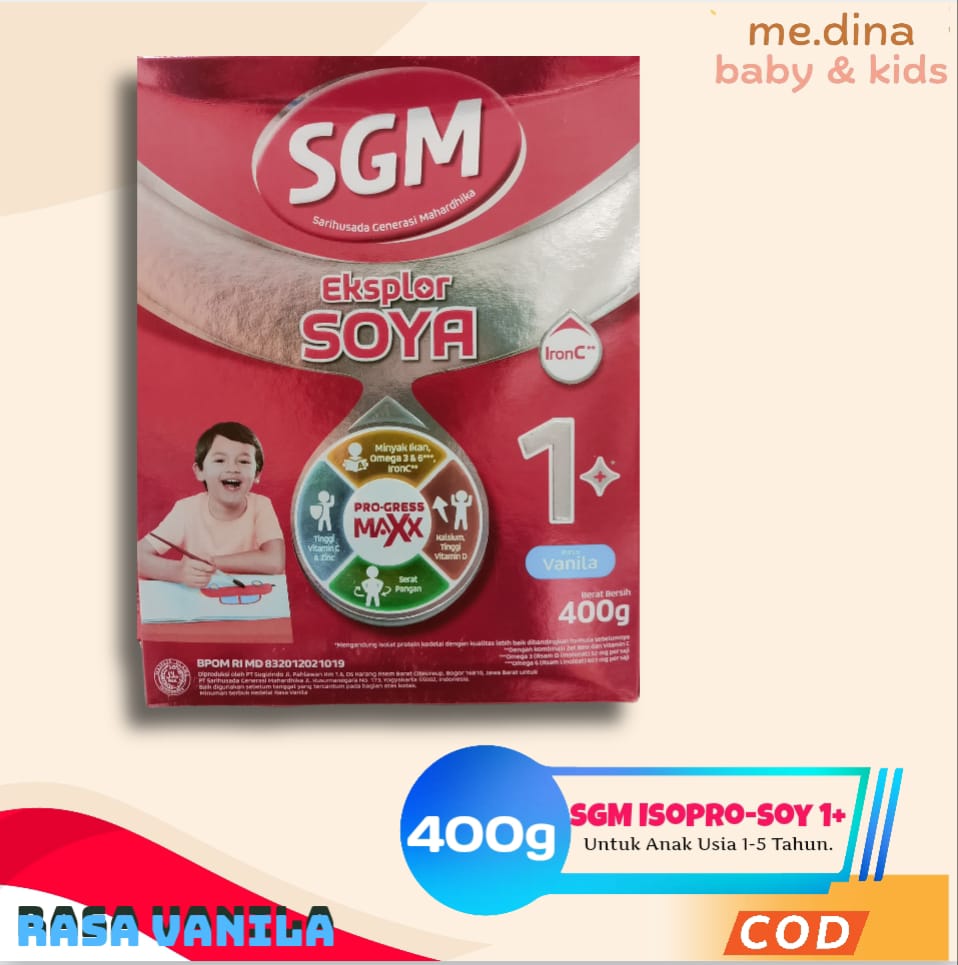 SGM EKSPLOR SOYA 1+ 400gram Rasa Vanila / Untuk Anak Usia 1 s.d 5 Tahun / Masa Berlaku 2024 ...