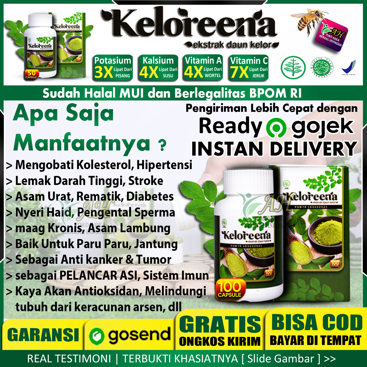 Keloreena 100% Ekstrak Daun Kelor Obat Herbal Degeneratif / Obat ...