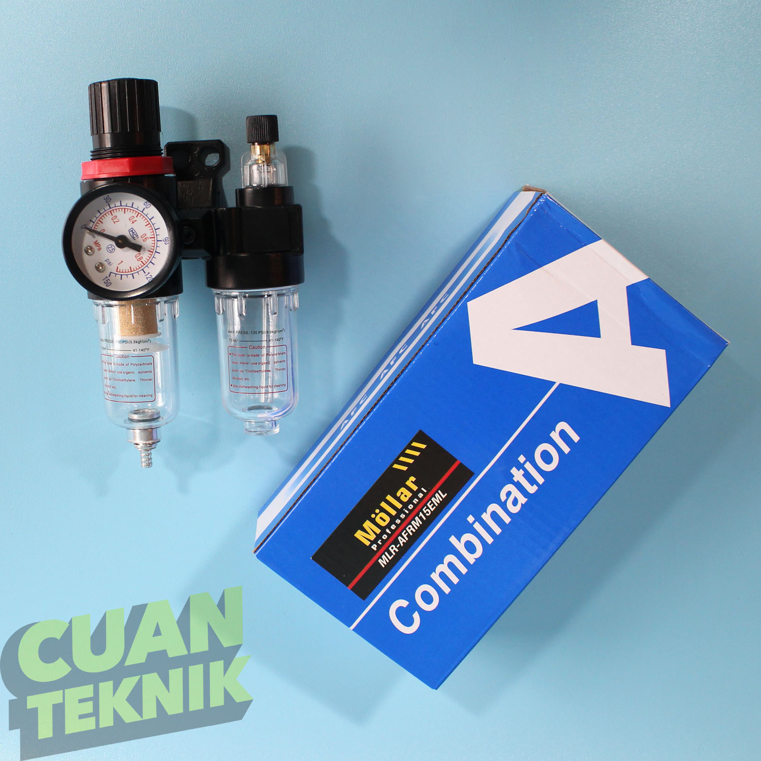 MOLLAR Mini Air Control Unit Double Filter Kompresor Udara 2 Tabung Regulator Mini Air Filter ...