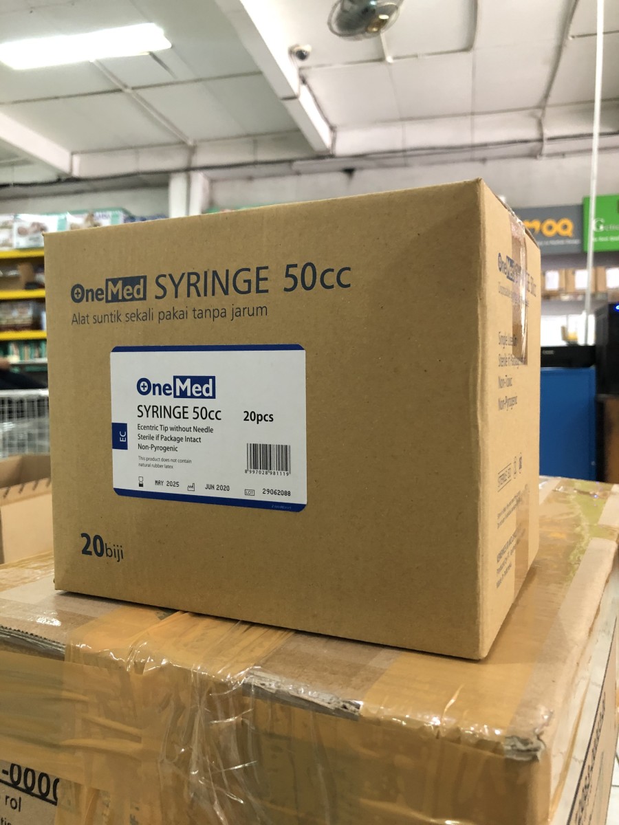 Syringe 50cc OneMed Tanpa Jarum / Spuit 50ml OneMed 1 Box isi 20 ...