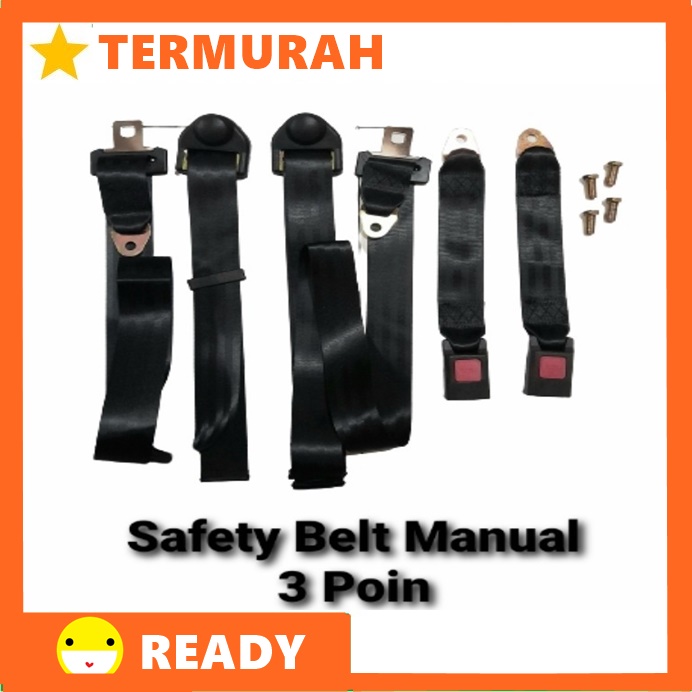 Safety Belt Mobil Manual Sabuk Pengaman Mobil 3 Point/ set 2pcs Panther ...