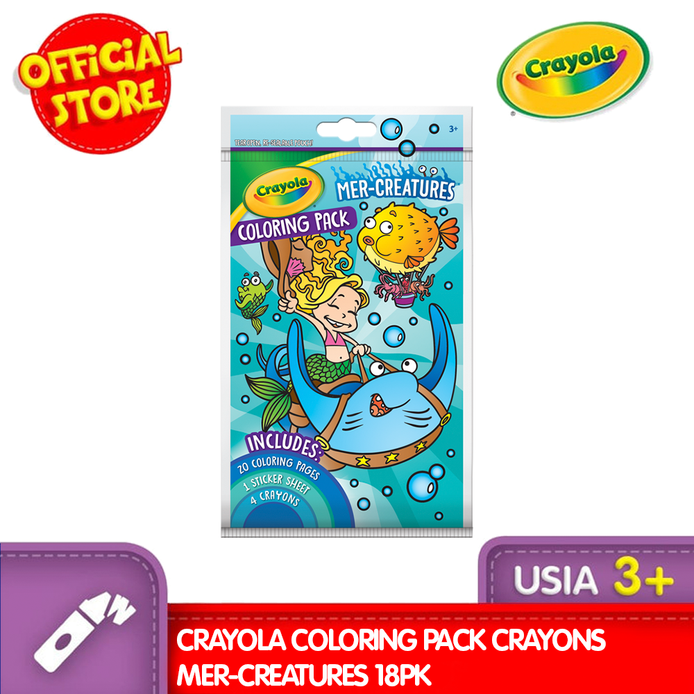 CRAYOLA Coloring Pack Crayons Mer-Creatures 18Pk | Lazada Indonesia