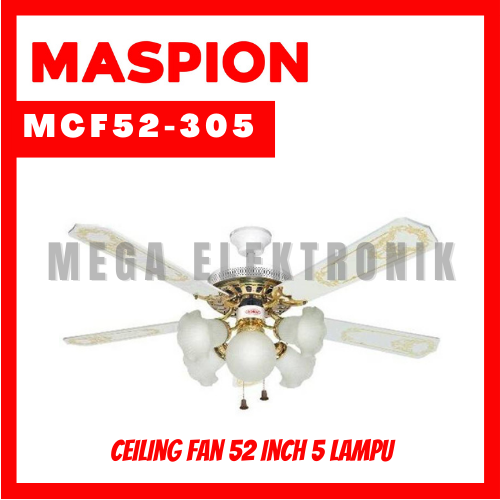 Maspion MCF52-305 PB Ceiling Fan 52 inch 5 Lampu | Lazada Indonesia