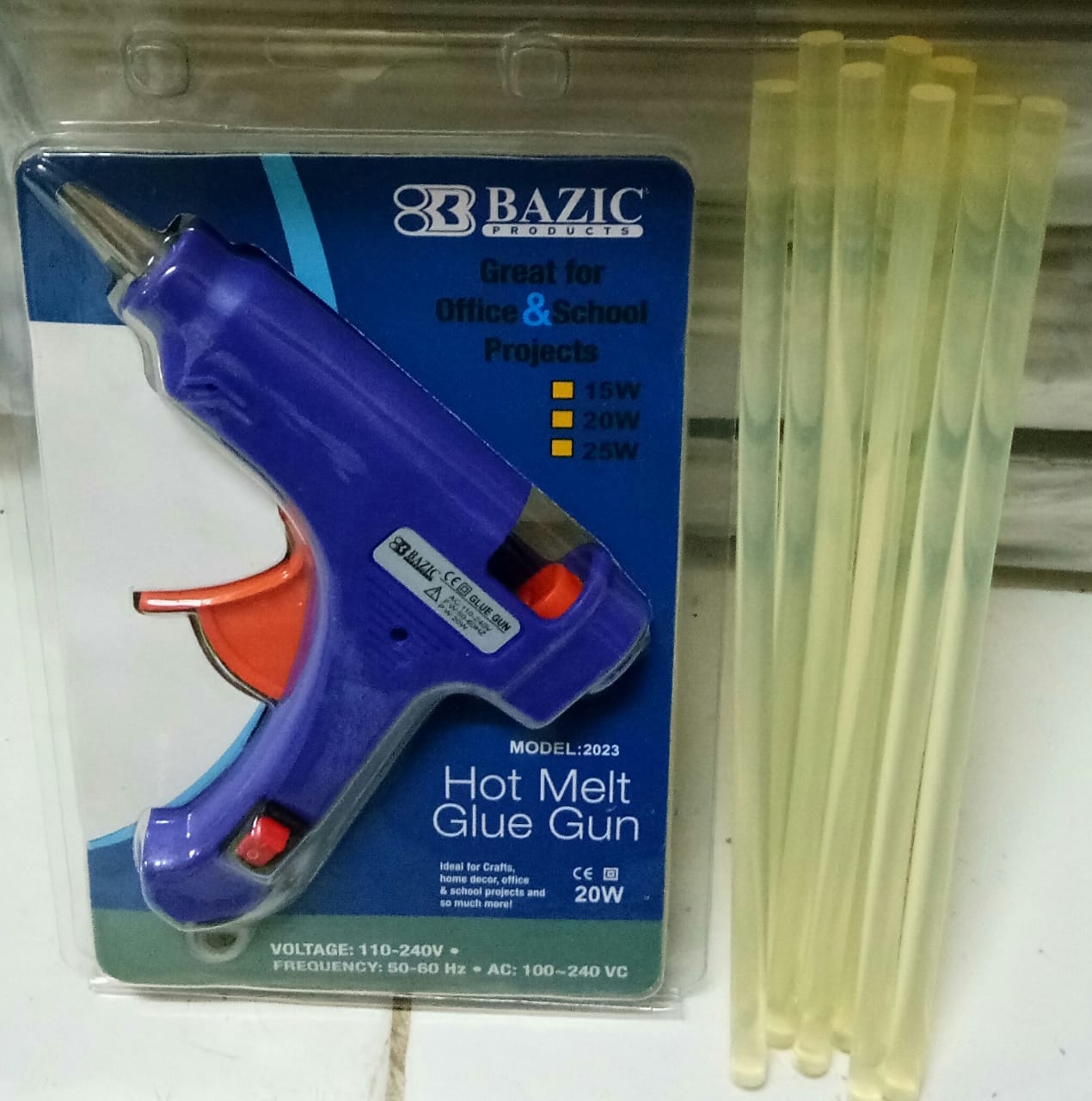 Glue Gun merek BAZIC ( lem tembak plus refill isi 15 batang) | Lazada ...