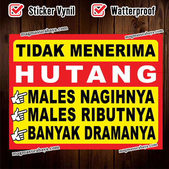 Stiker Tidak Menerima Hutang - Tidak Boleh Hutang - Tidak Boleh Ngutang ... Stiker Tidak Menerima Hutang - Tidak Boleh Hutang - Tidak Boleh Ngutang ...