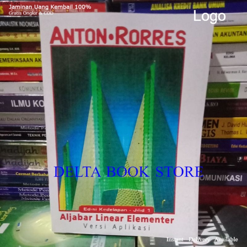 Aljabar Linear Elementer edisi 8 kedelapan jilid 1 by Anton , Rorres ...
