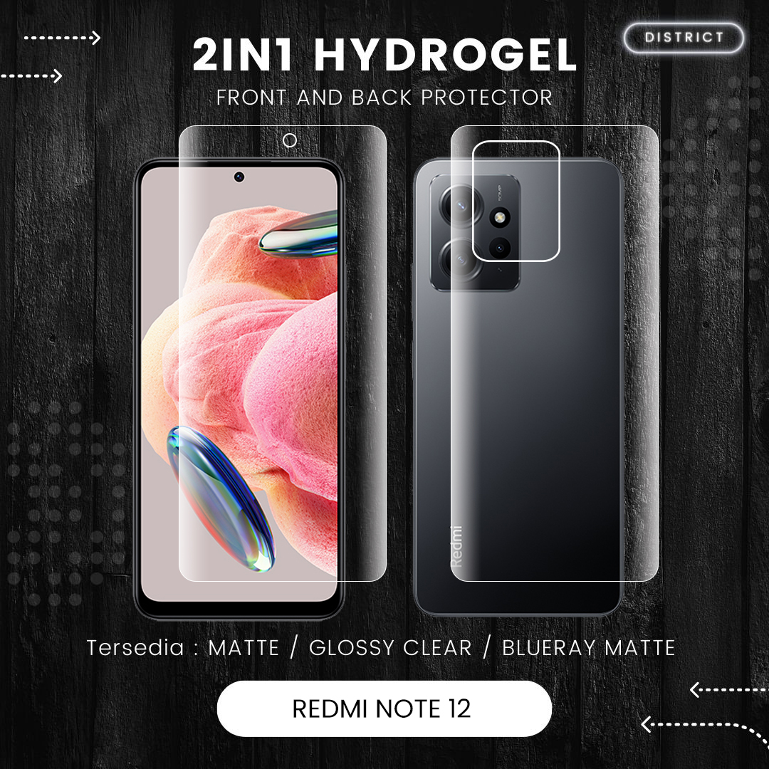 2IN1 Hydrogel XIAOMI REDMI NOTE 12 Clear Flexible Skin Glass Tempered Temper Garskin Anti Gores ...