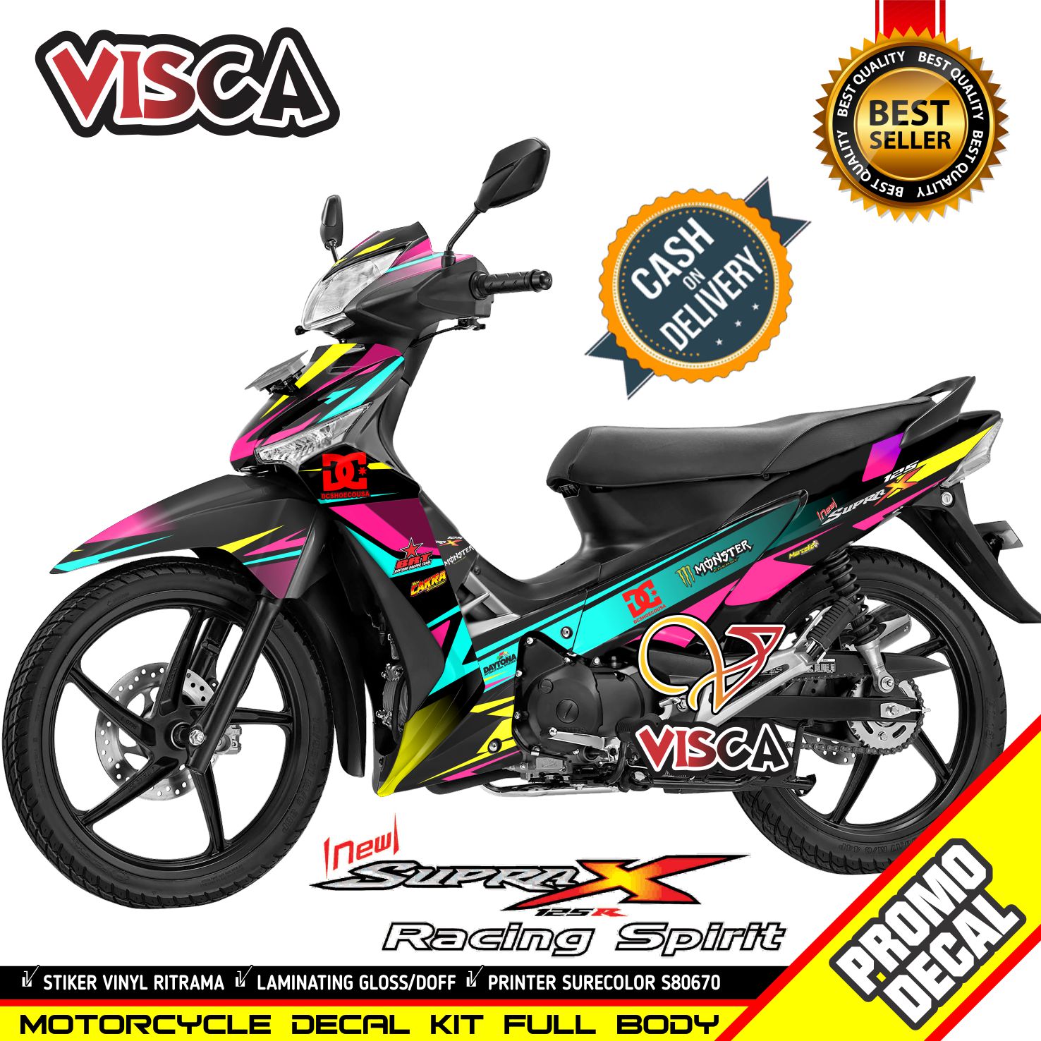 Decal Supra X 125 R Modif Keren Stiker Supra X 125 R Full Body Striping ...