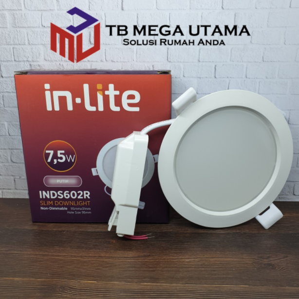 Inlite Downlight LED COB Panel 7,5 Watt Tipe INDS602R Slim Putih ...