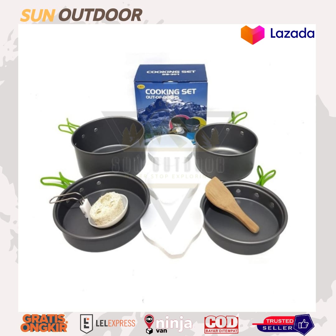 Cooking Set DS 301 Nesting DS 301 Alat Masak Kompor Camping Portable ...
