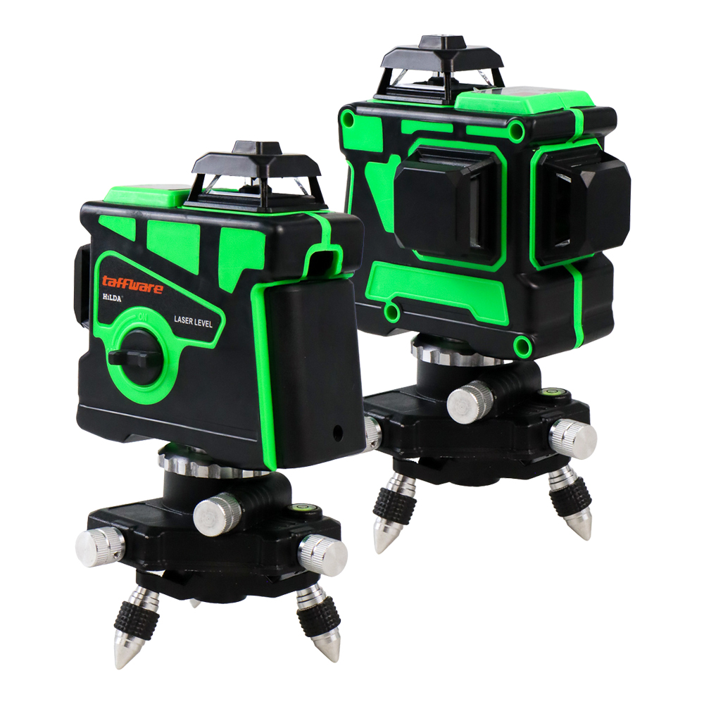 ( Sesuai Gambar) Laser Level 12 Line 3D cahaya hijau panjang 126 x 100 ...