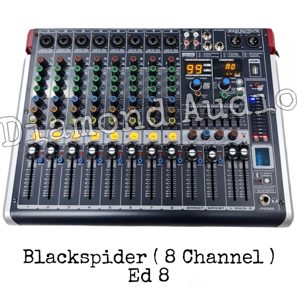 Power Mixer Blackspider Ed8 Usb Bluetooth Original Mixing 8 Channel ...