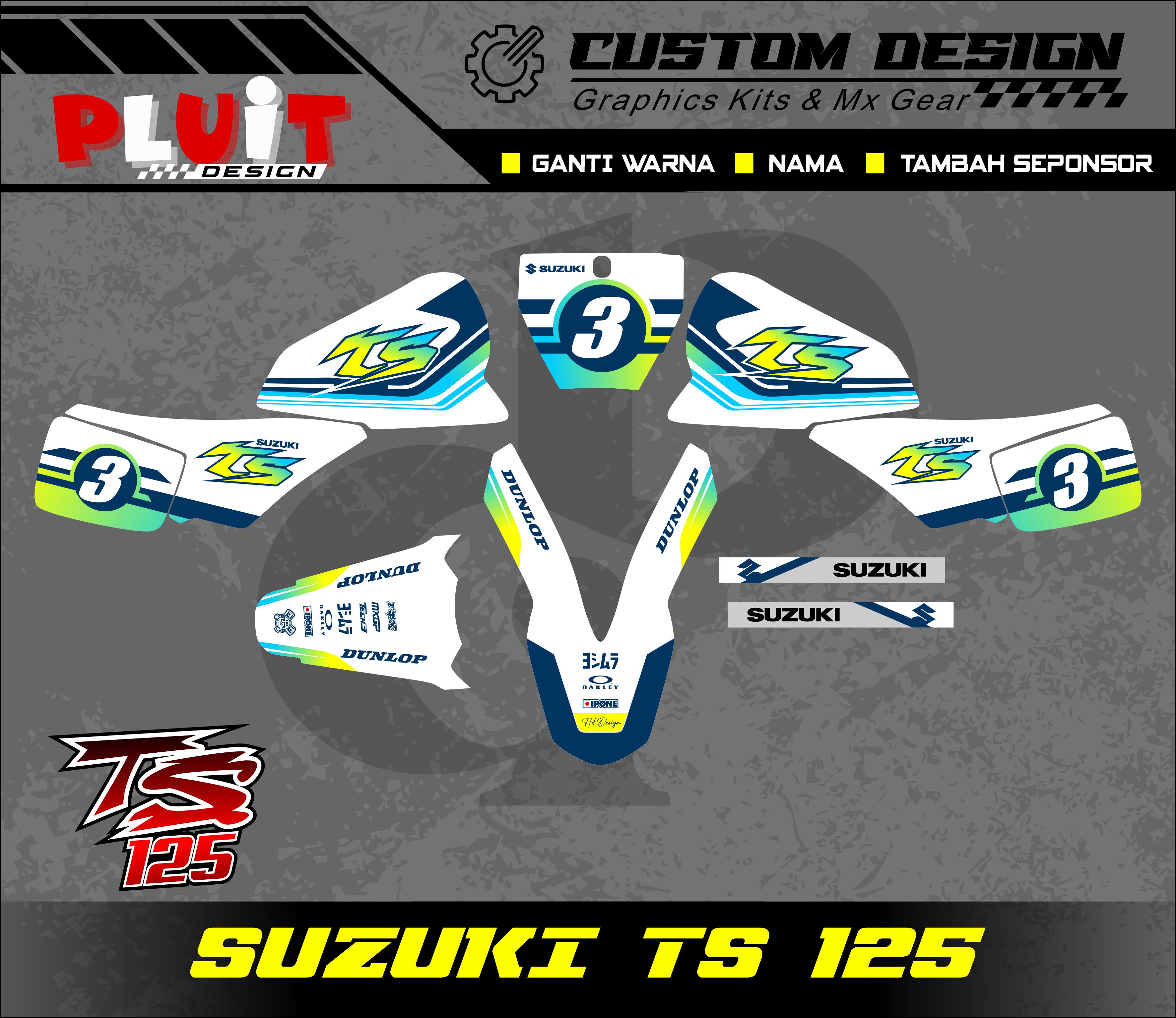 Decal Sticker Striping Variasi Fullbody Suzuki TS 125 Decal Fullbody Ts ...