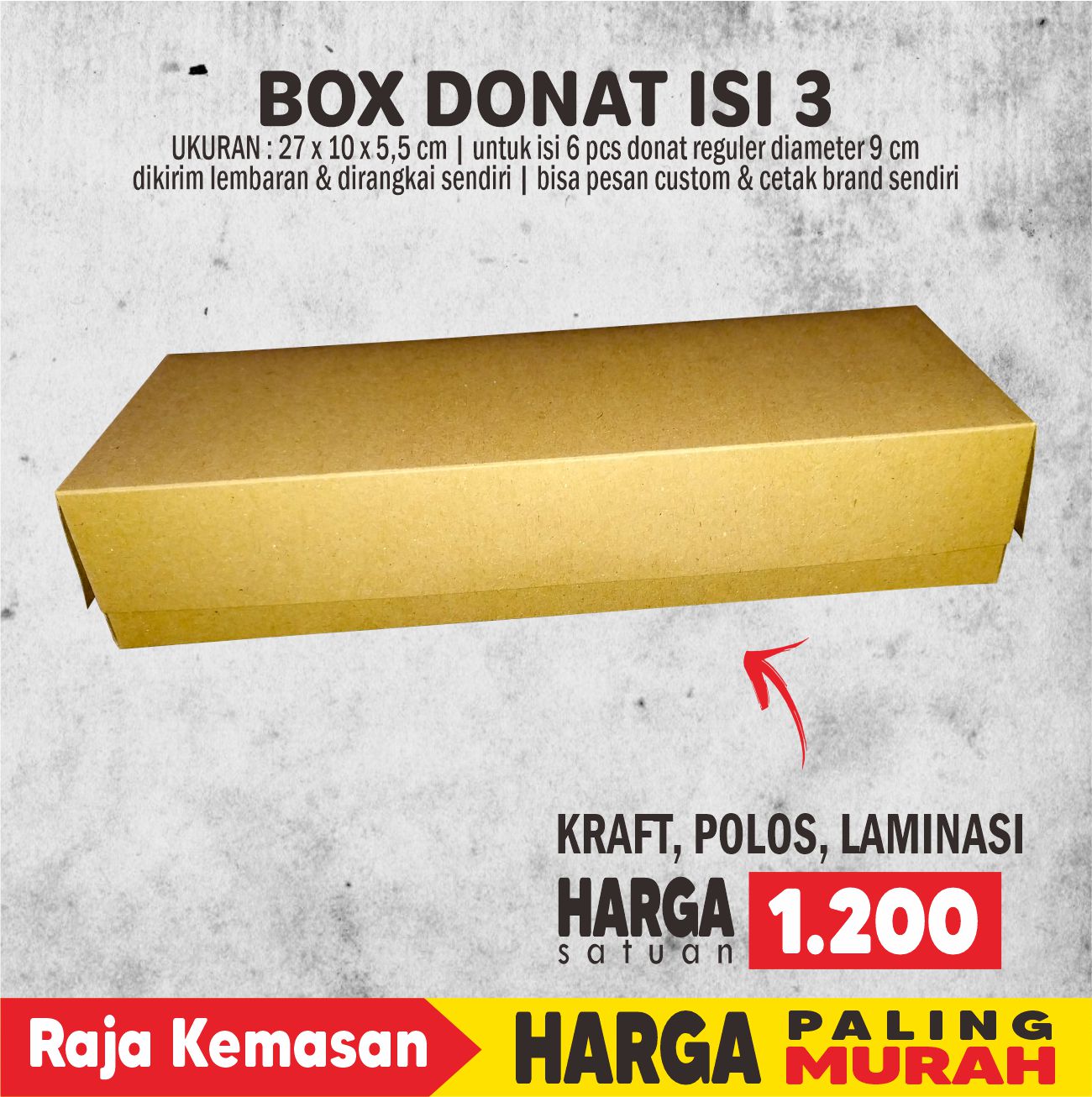 BOX DONAT ISI 3 KRAFT POLOS LAMINASI (isi 25 ATAU 50 pcs) | Lazada ...