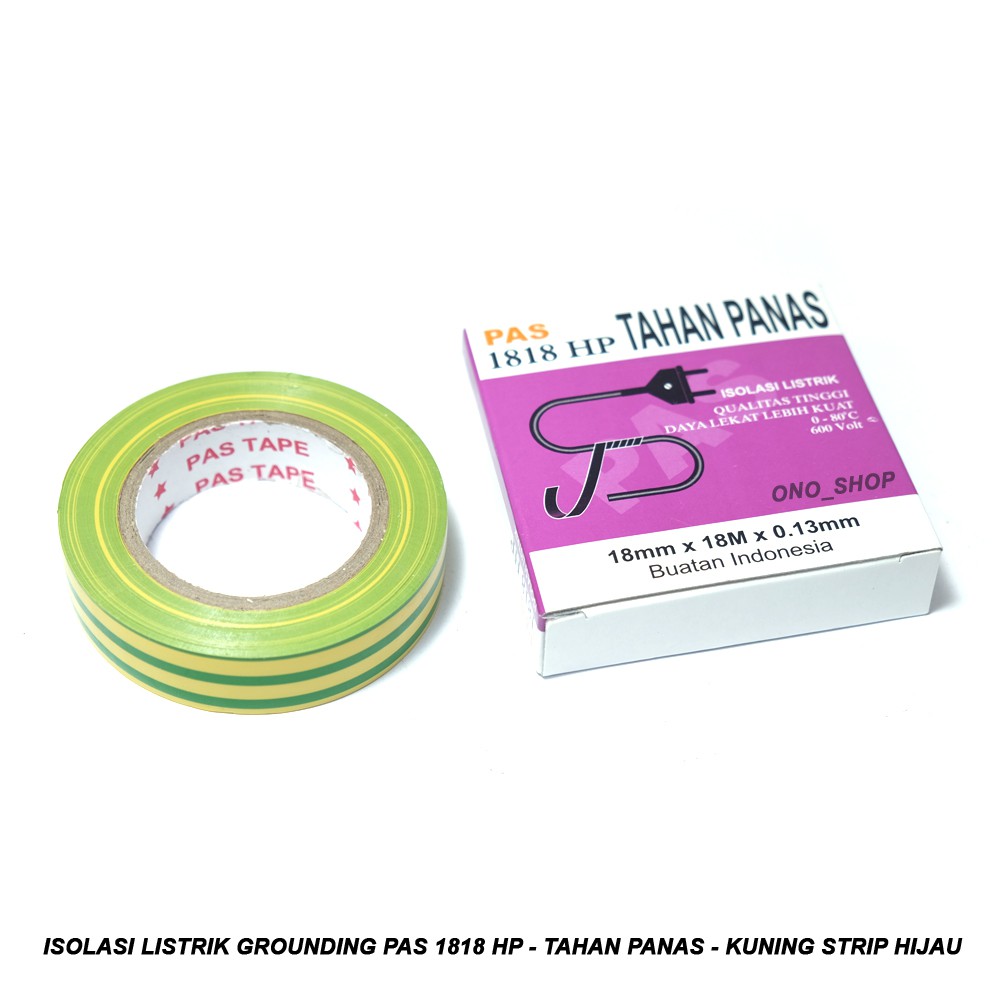 Isolasi Listrik Grounding PAS 1818 HP -Tahan Panas-Kuning Strip Hijau ...