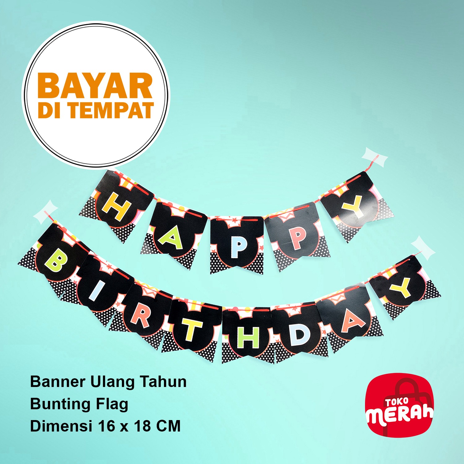 Bunting Buting Flag Happy Birthday Background Perlengkapan Ulang Tahun ...