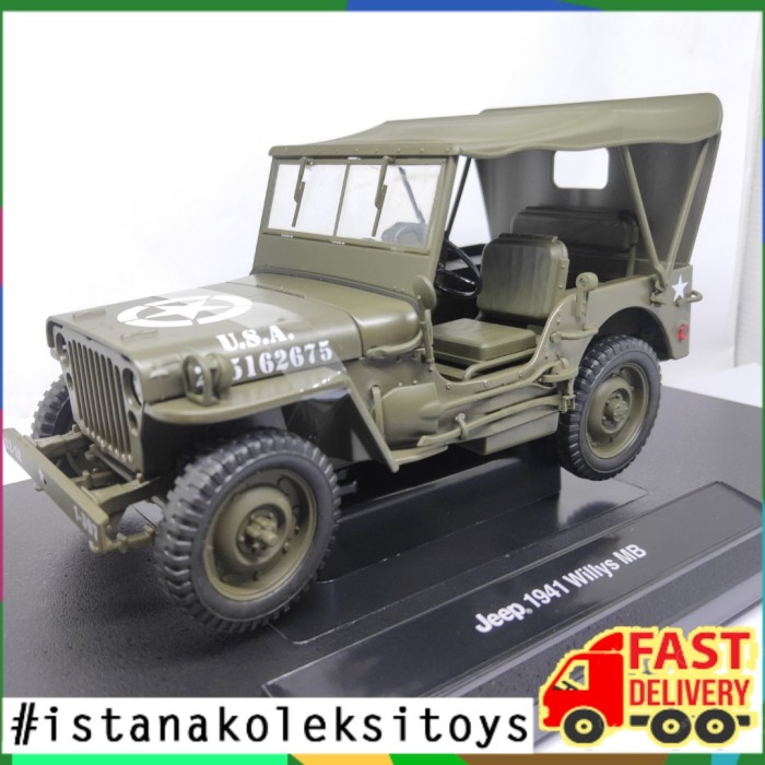 Diecast miniatur mobil Jeep Willys MB 1941 Tentara / Army 1:18 | Lazada ...