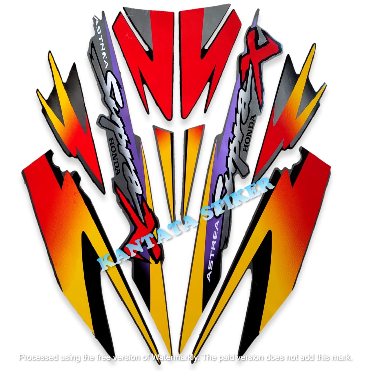 STIKER STRIPING LIS BODY MOTOR HONDA SUPRA X 2000 STANDAR FULL SET ...