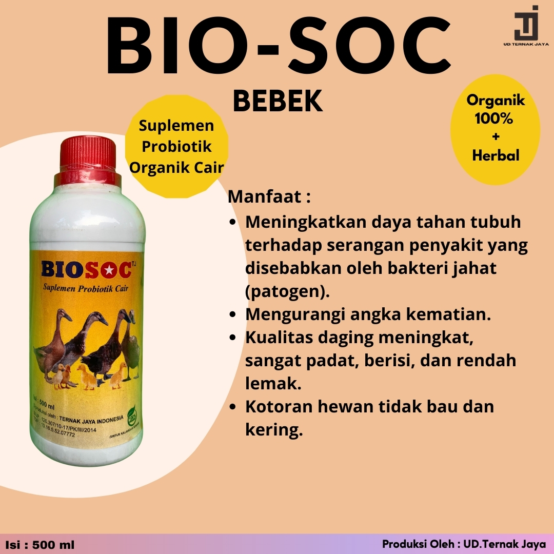 BIO SOC BEBEK SUPLEMEN ORGANIK CAIR PROBIOTIK MENGANDUNG HERBAL ORGANIK ...