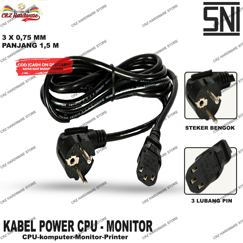Kabel Power Ac CPU Komputer Monitor PC Colokan Listrik Magic Com ...