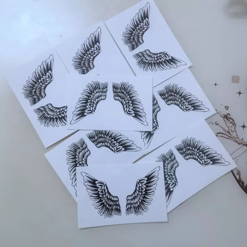 Stiker Tatto temporer Leher sayap Justin bieber Tahan air Temporary ...