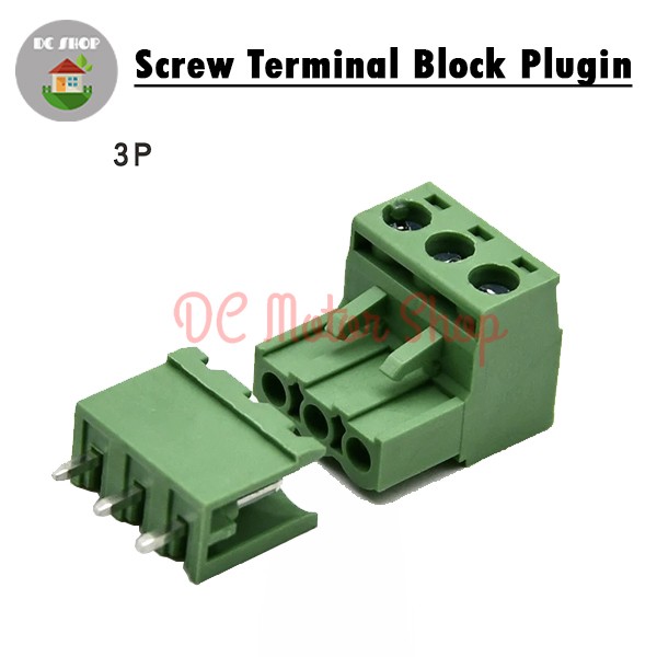 Terminal Block Konektor Plugable 5.08mm 3 Pin Screw Connector Straight ...