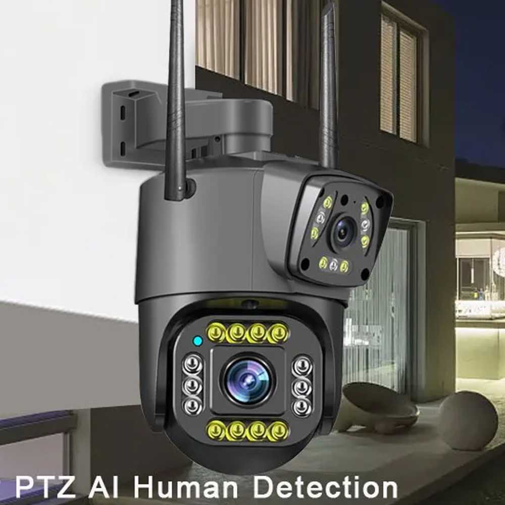 COD V380 Pro Kamera CCTV Dual Lens Outdoor Two Way Audio WiFi IP66 4MP ...