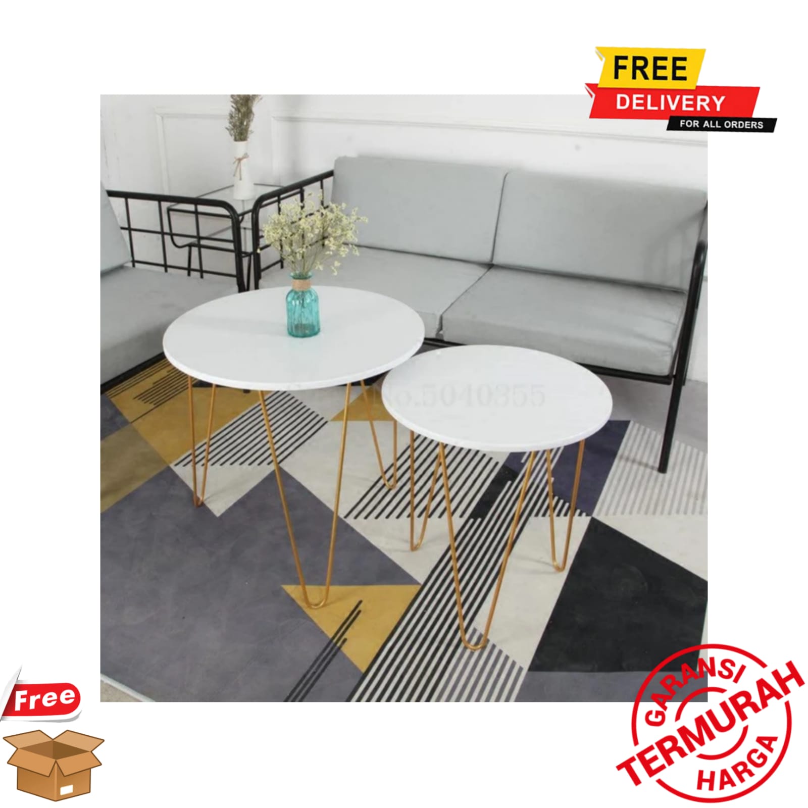 Meja Bulat 60cm Gold / Teras Table Round Coffe Meja Sudut minimalis ...