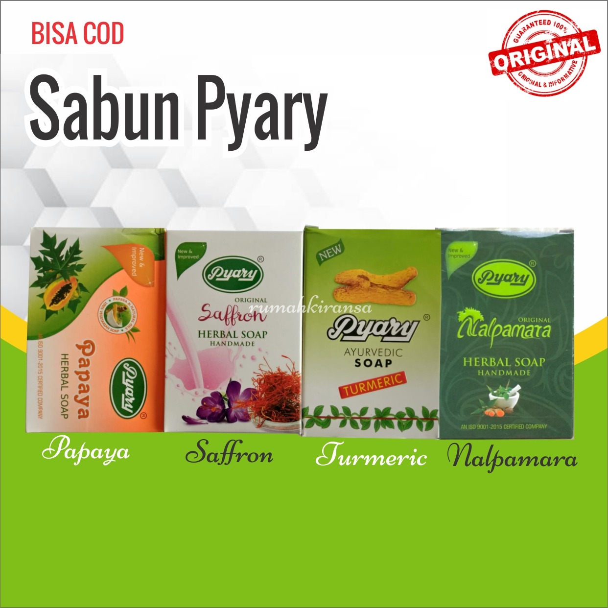 PROMO!! SABUN PYARY TURMERIC, NALPAMARA, SAFFRON, PAPAYA, GOAT MILK ...