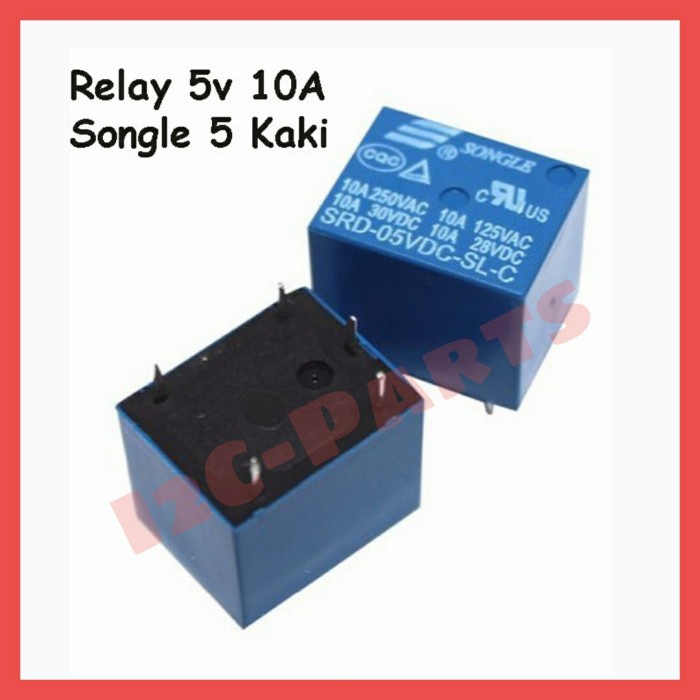 Relay Songle 5V 10A SRD-05VDC-SL-C 5p 5 kaki SRD T73 For Arduino Etc ...