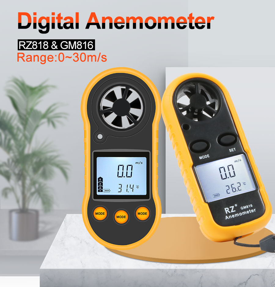 Digital Wind Anemometer GM816 Pengukur Ukur Kecepatan Hembusan Angin GM ...