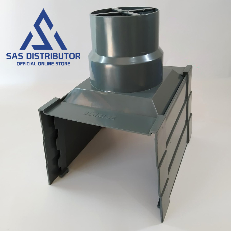 Corong Talang Air PVC SUNRISE | Corong Kotak 4" inch Abu | Corong ...